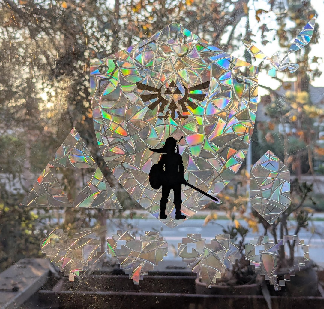 Suncatcher Window Cling Inspired by Zelda | Link | Master Sword Shield ...