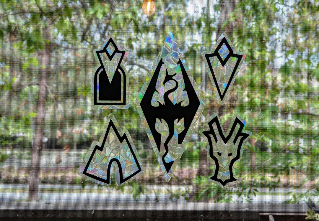 Suncatcher Window Cling Inspired by Elder Scrolls V: Skyrim ...