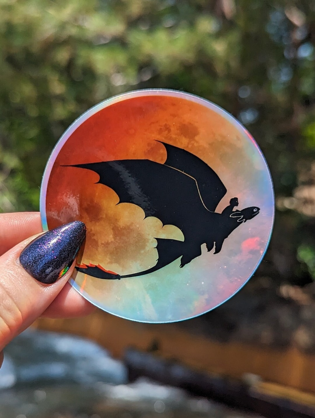 How to Train Your Dragon Toothless & Hiccup Holographic Sticker 3x3in ...