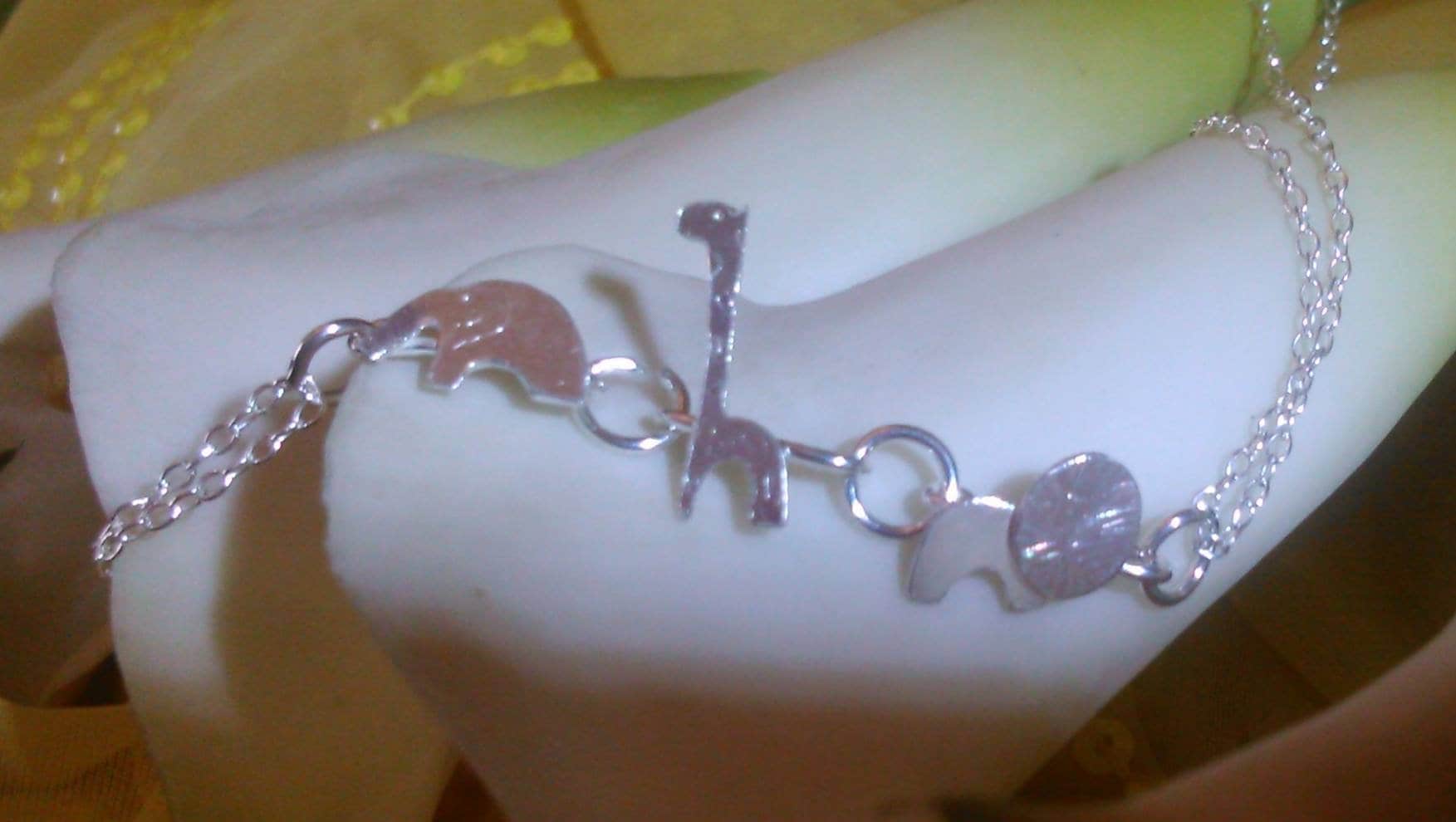 Sterling Silver Zoo Animals Chain Bracelet - Etsy