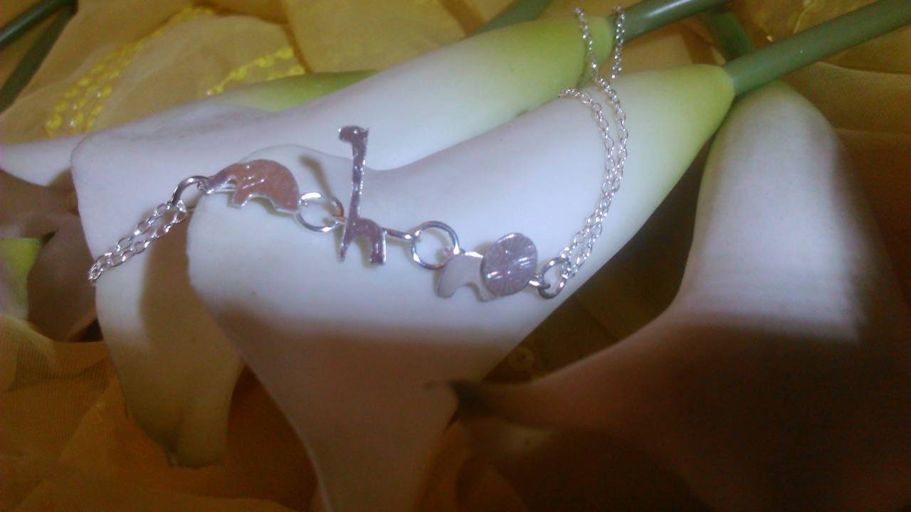 Sterling Silver Zoo Animals Chain Bracelet - Etsy