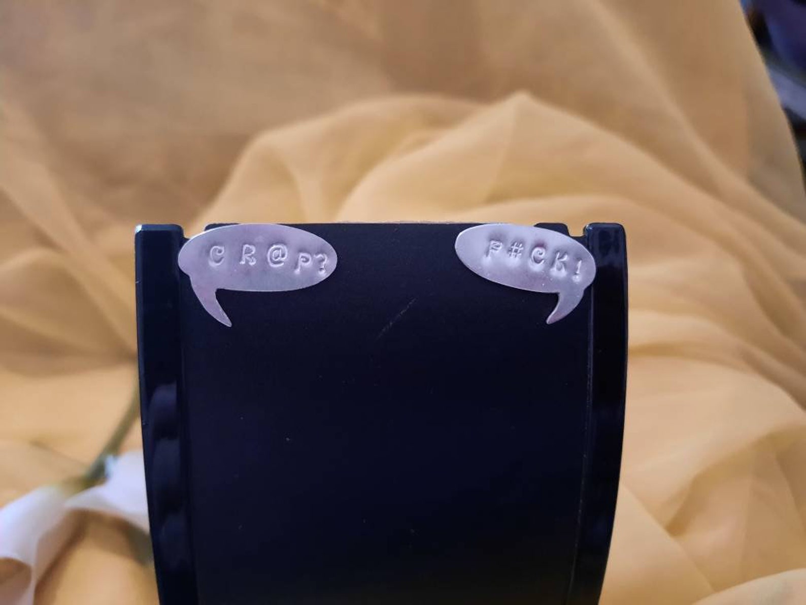 Sterling Silver Punctuation Swear Word Speech Bubble Stud | Etsy