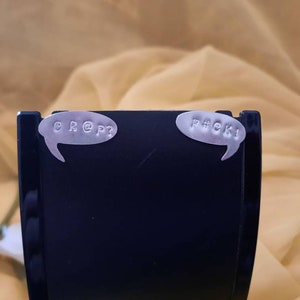Sterling Silver Punctuation Swear Word Speech Bubble Stud Earrings - Etsy