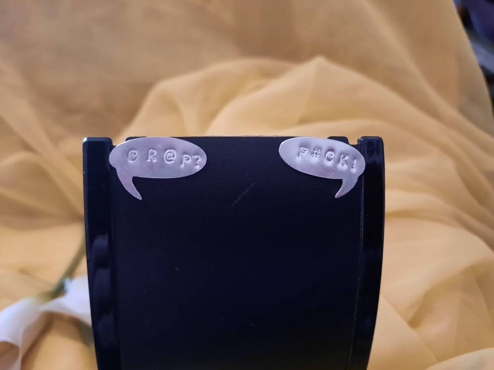 Sterling Silver Punctuation Swear Word Speech Bubble Stud Earrings - Etsy