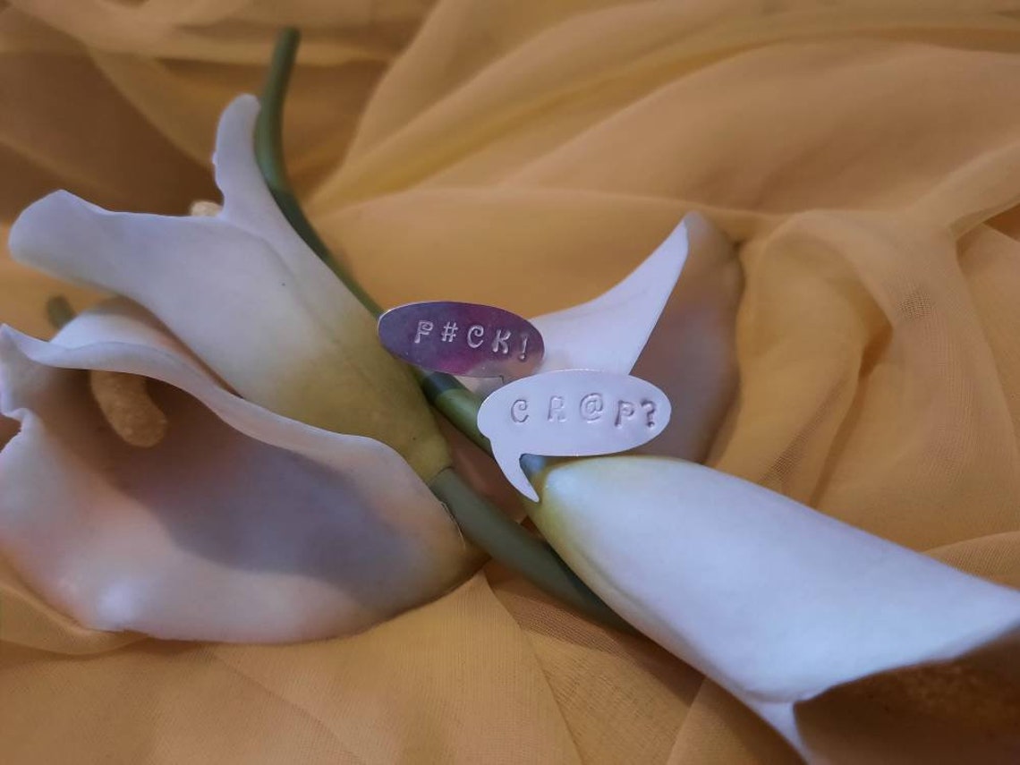 Sterling Silver Punctuation Swear Word Speech Bubble Stud Earrings - Etsy