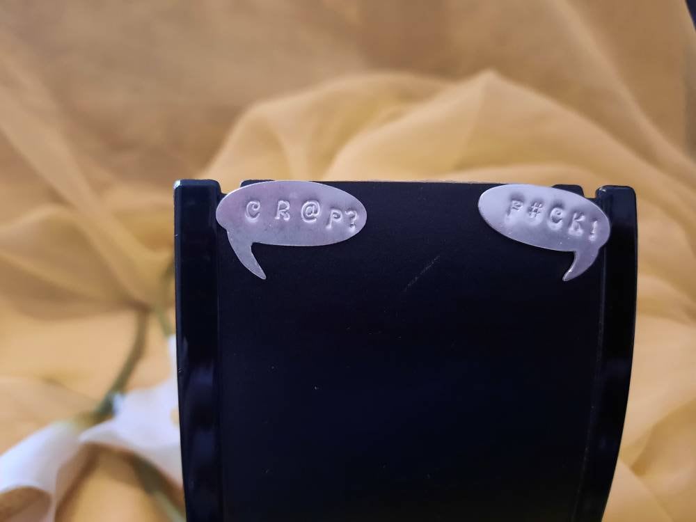 Sterling Silver Punctuation Swear Word Speech Bubble Stud | Etsy