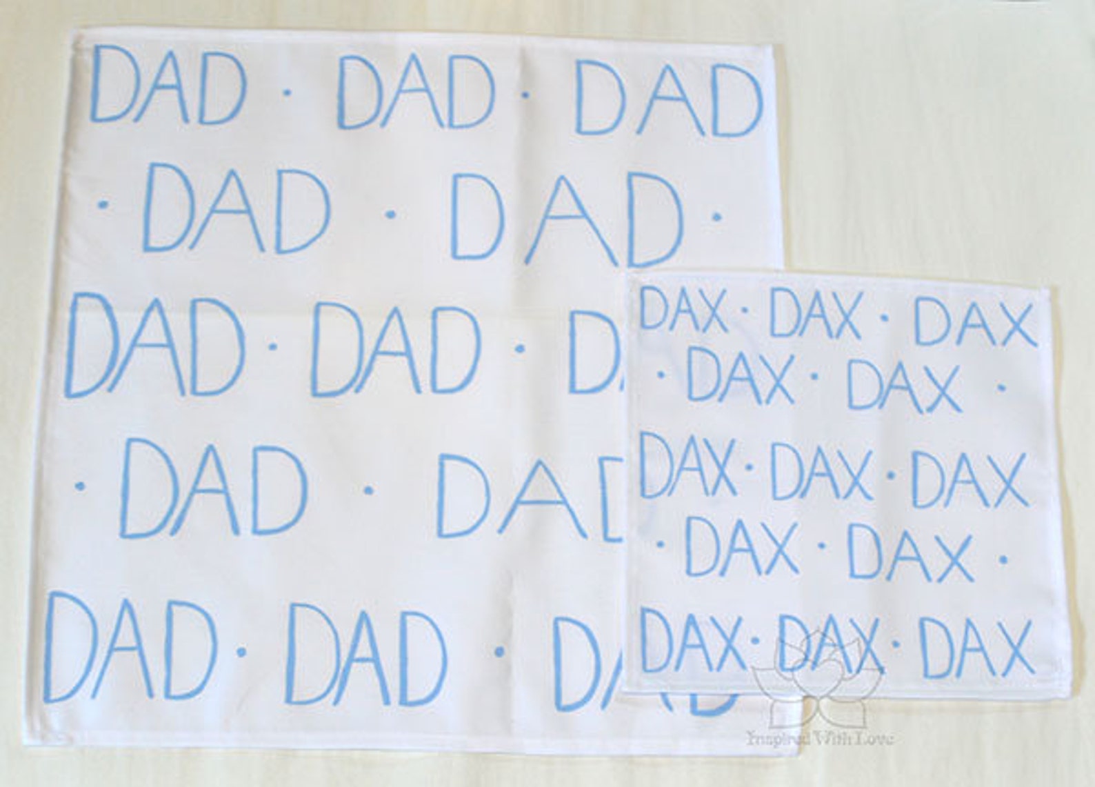 Daddy and Me 100% Cotton Custom Personalized Message Script - Etsy