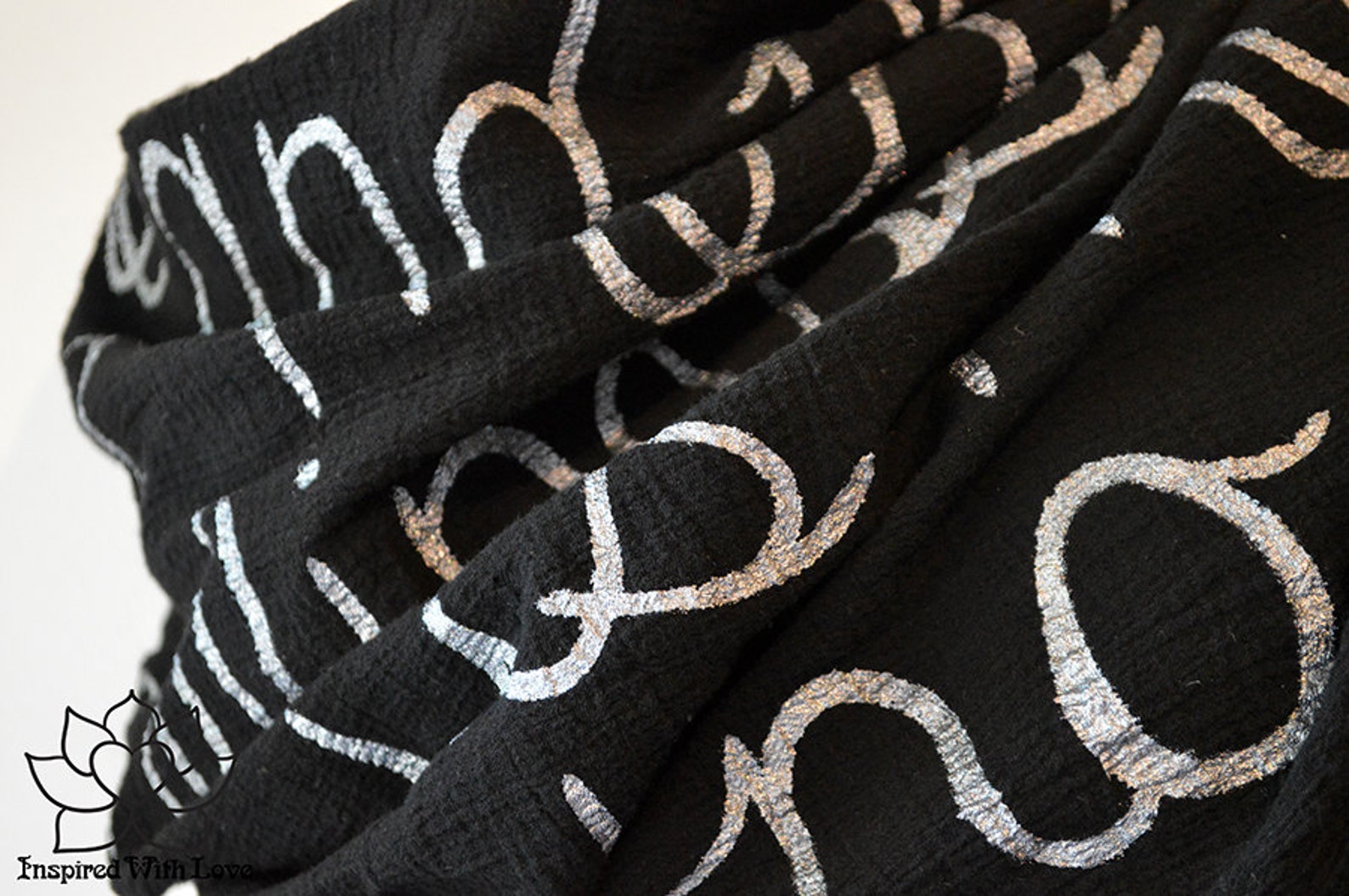 Custom Script Scarf (100% Cotton Gauze) - Personalized Message Shawl ...