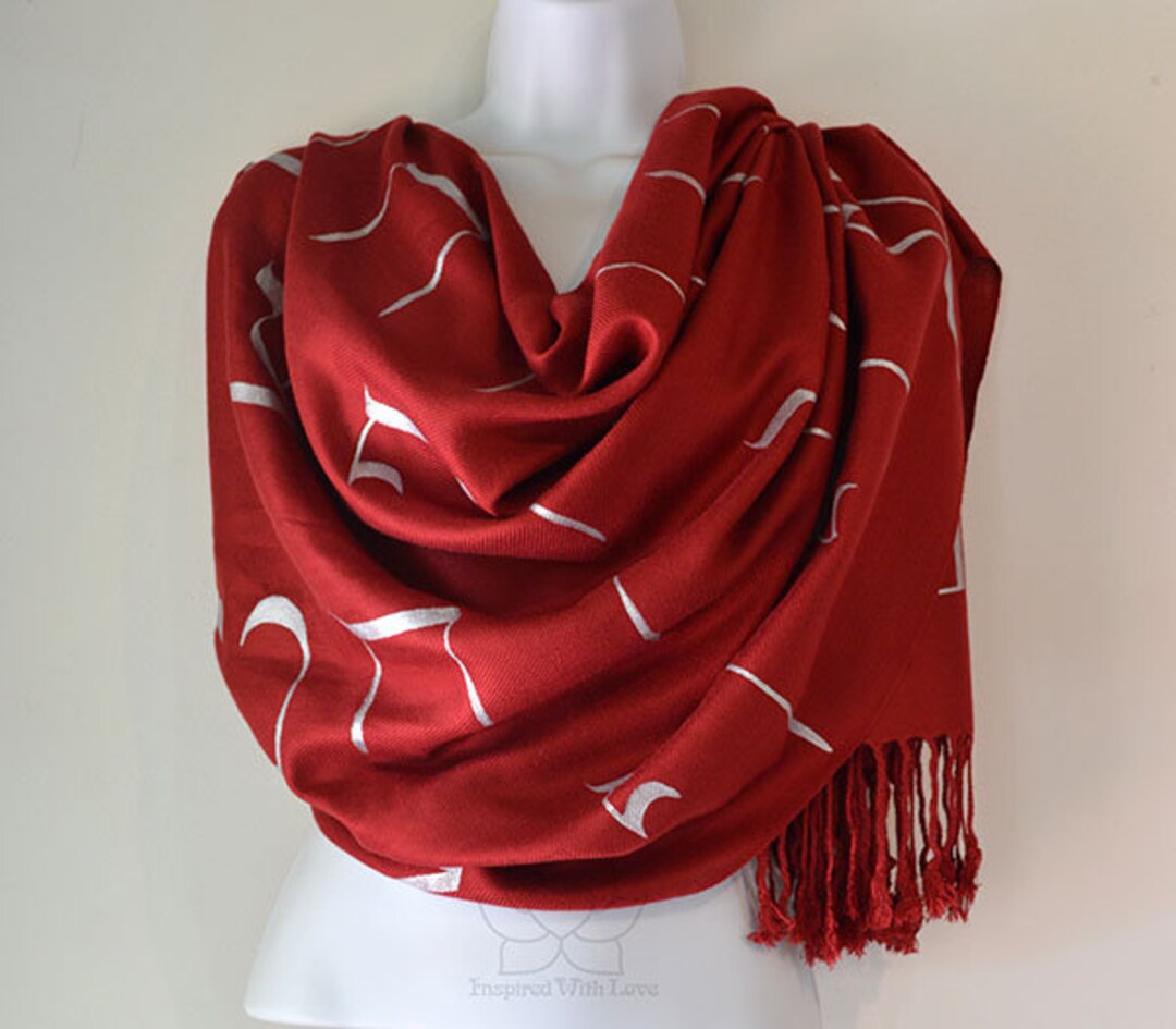 Custom Hebrew Alphabet Script Scarf, Custom Tallit, Jewish Scripture ...