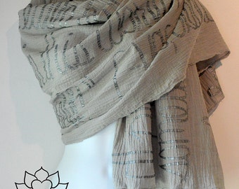 Custom Script Scarf (100% Cotton Gauze) - Personalized Message Shawl ...
