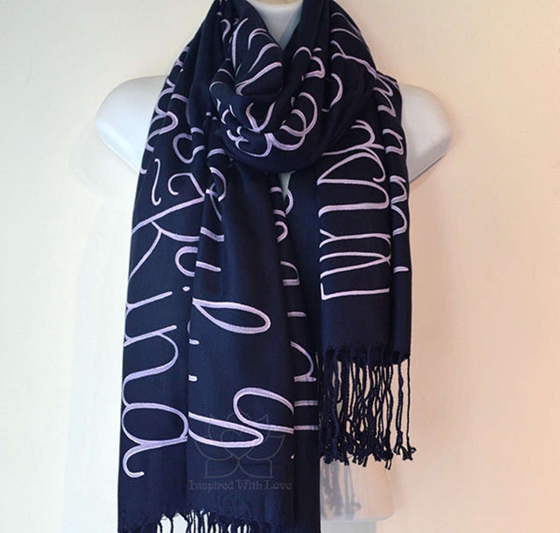 Personalized Gifts Custom Secret Message Quote Script Scarf - Etsy