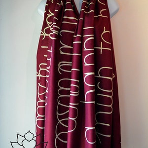 Custom Script Scarf, Personalized Message Bridesmaid Proposal Wedding ...