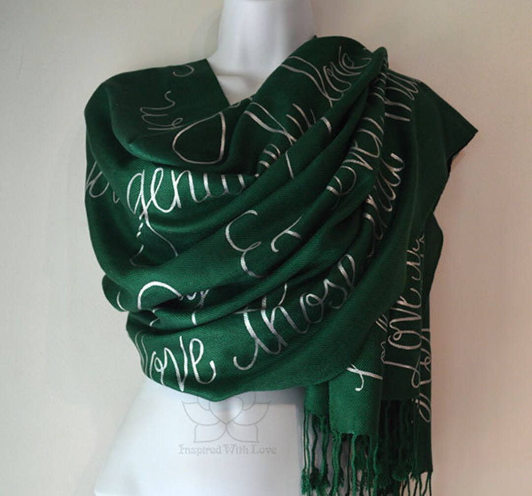 Custom Quote Giver Scarf, Gifts for Her, Gifts for Mom, Custom Script ...