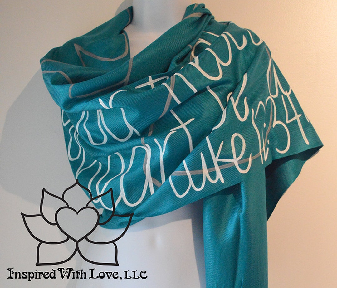 Custom Scripture Bible Verse Script Scarf, Family Scarf, Love Never ...