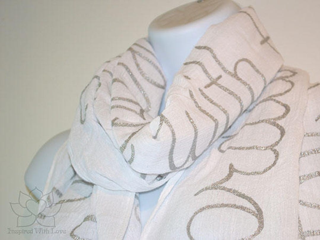 Custom Script Scarf (100% Cotton Gauze) - Rustic Personalized Message ...
