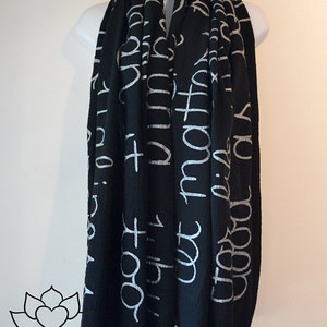 Custom Script Scarf (100% Cotton Gauze) - Personalized Message Shawl ...