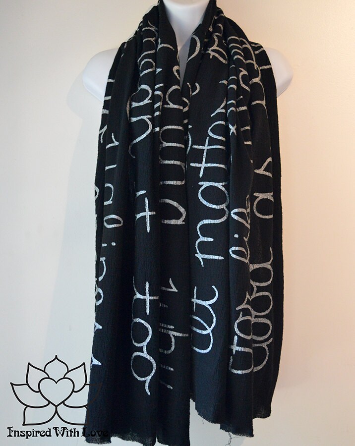 Custom Script Scarf 100% Cotton Gauze Personalized Message | Etsy