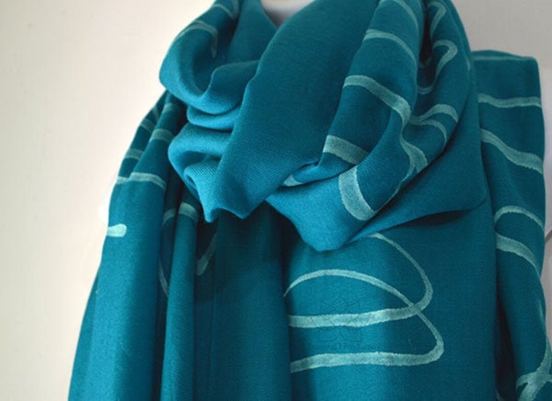 Custom Pashmina Cashmere Silk Script Scarf - Personalized Message ...