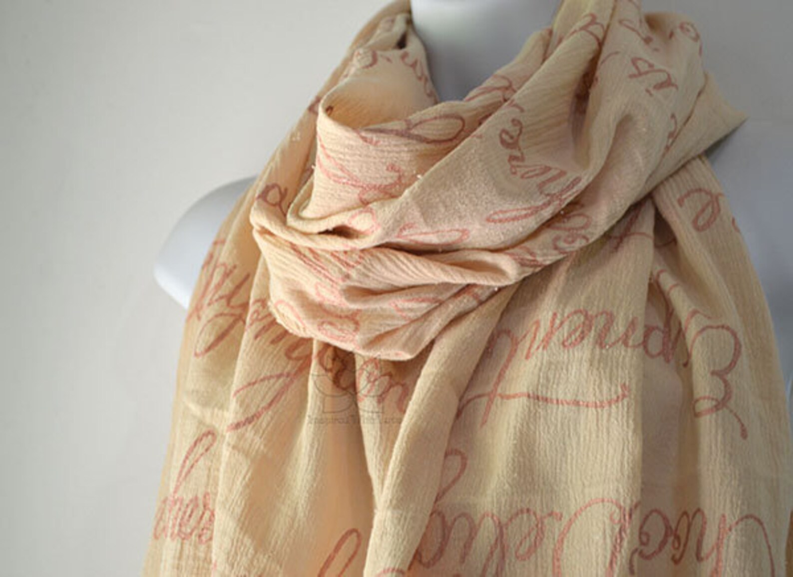 Custom Poem Hidden Secret Message Quote Script Scarf (100% Cotton Gauze ...