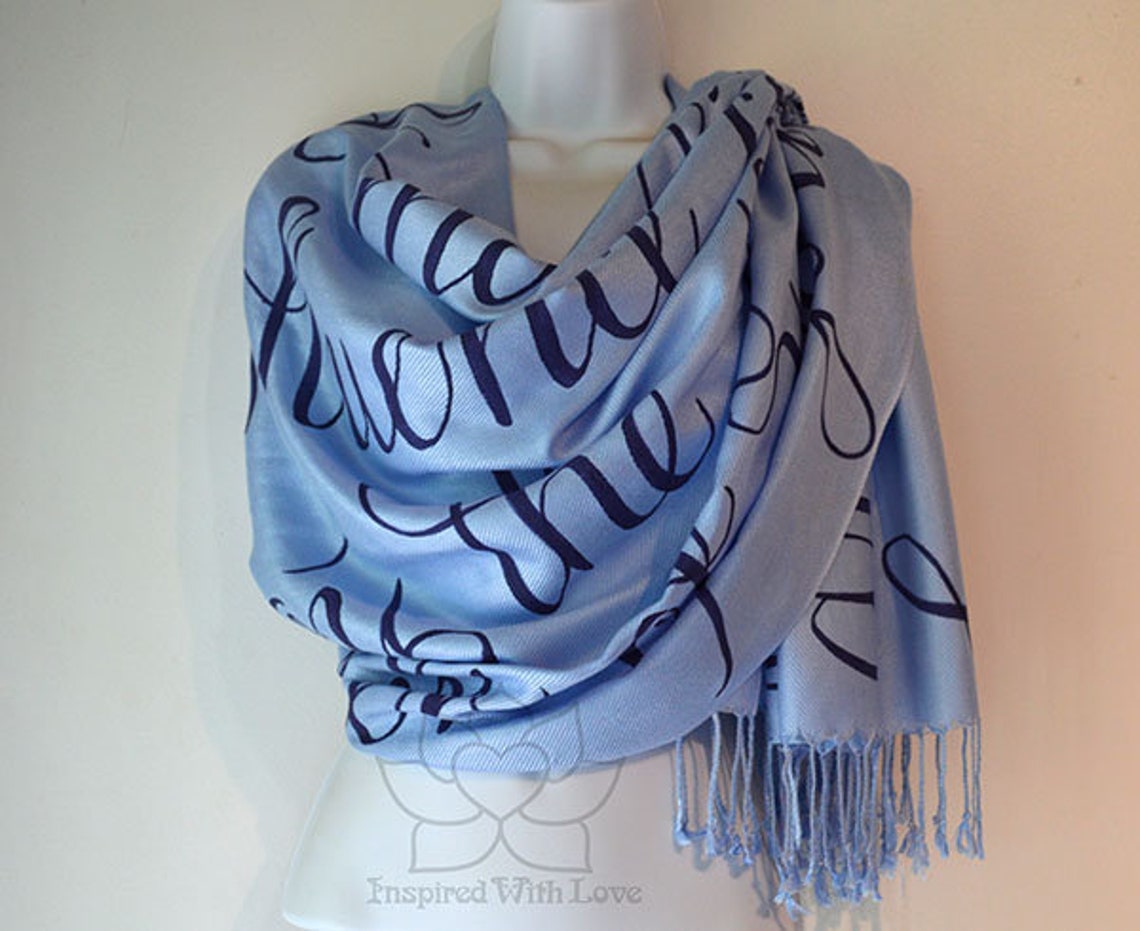 Custom Script Scarf Personalized Hidden Secret Message - Etsy