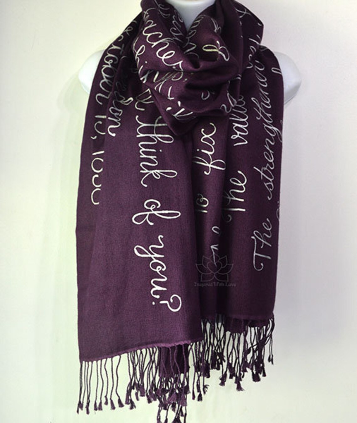Custom Love Letter Quote Scarf, Personalized Handpainted Secret Message ...