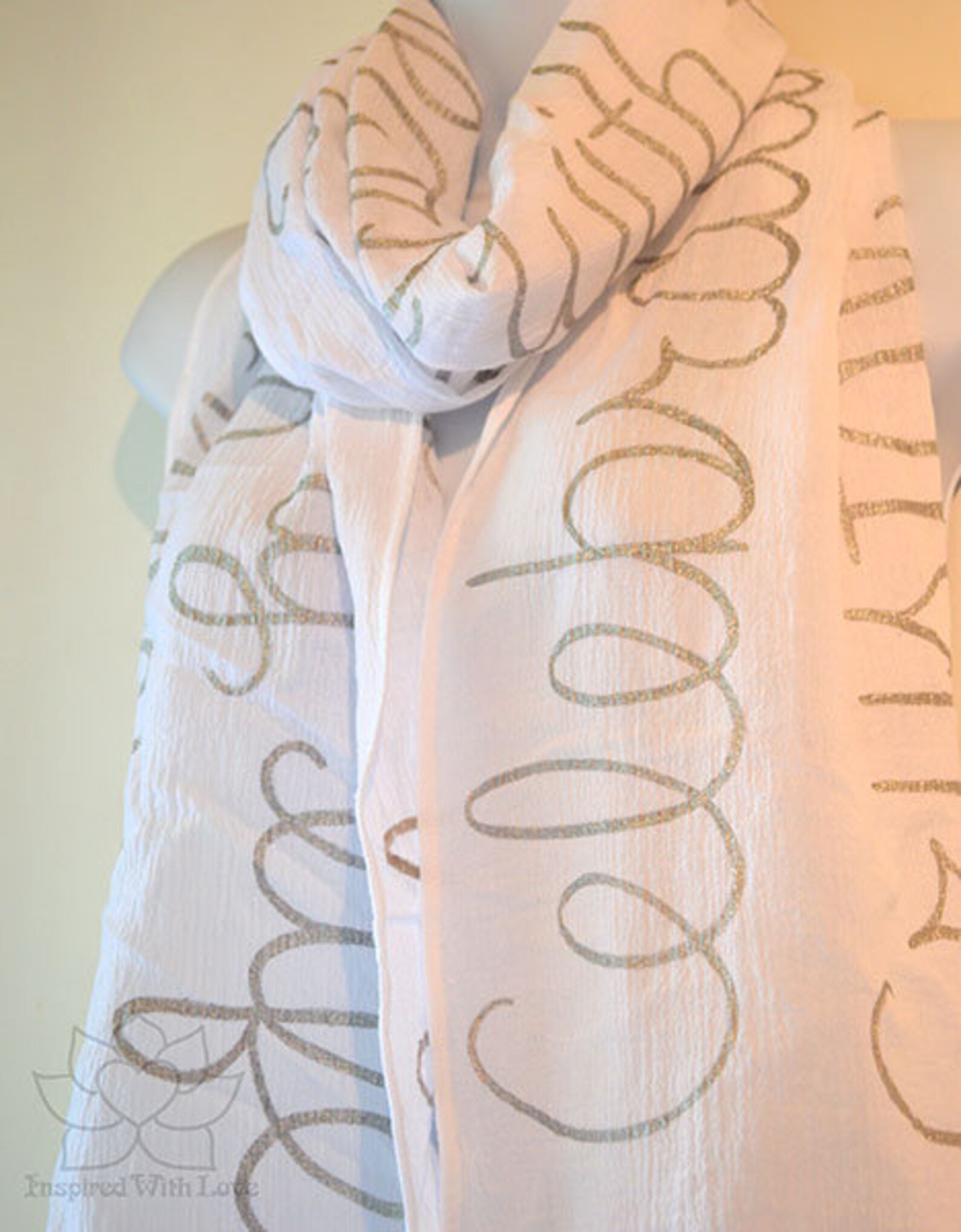 Custom Script Scarf 100% Cotton Gauze Rustic Personalized - Etsy
