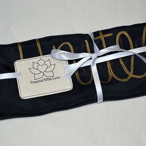 Custom Script Message 100% Silk Black Scarf, 12 Year Silk Anniversary ...
