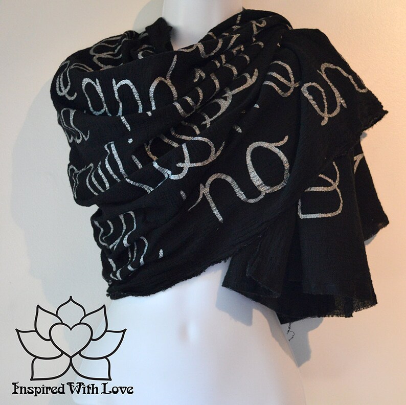 Custom Script Scarf 100% Cotton Gauze Personalized Message | Etsy