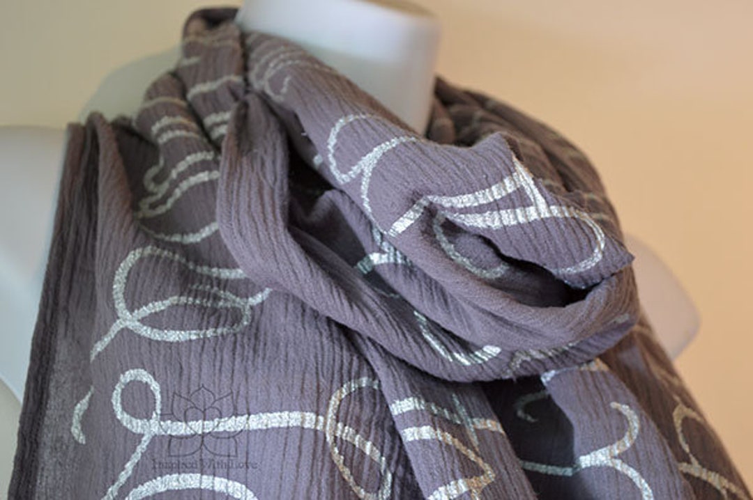 Custom Script Scarf (100% Cotton Gauze) - Personalized Message Shawl ...