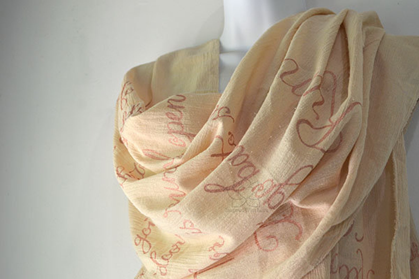 Custom Poem Hidden Secret Message Quote Script Scarf (100% Cotton Gauze ...