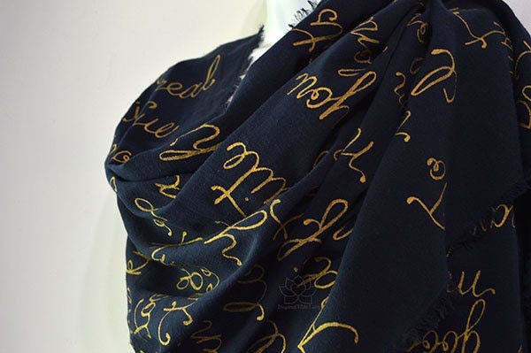 Custom Poem Hidden Secret Message Quote Script Scarf (100% Cotton Gauze ...