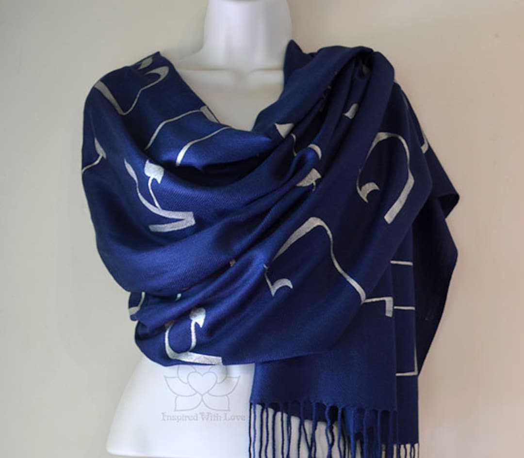 Custom Hebrew Alphabet Script Scarf, Custom Tallit, Jewish Scripture ...