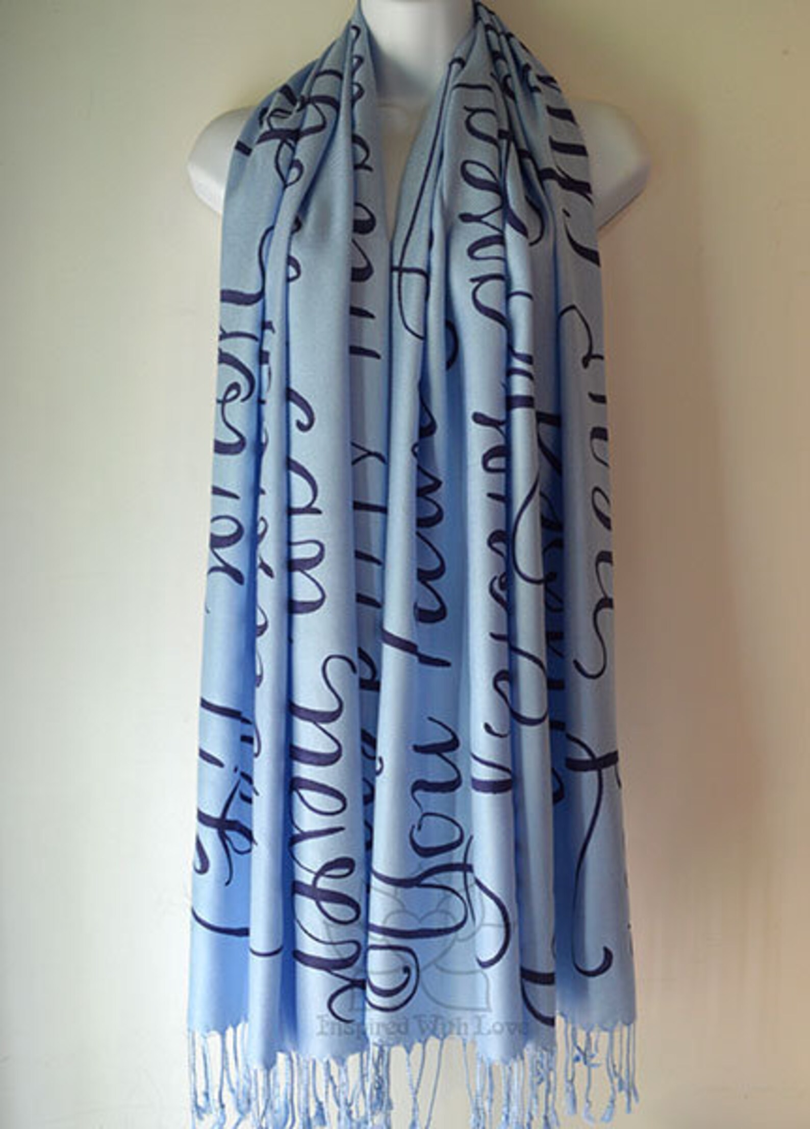 Custom Script Scarf Personalized Hidden Secret Message - Etsy