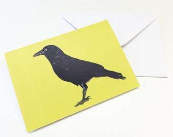 Crow card | Etsy