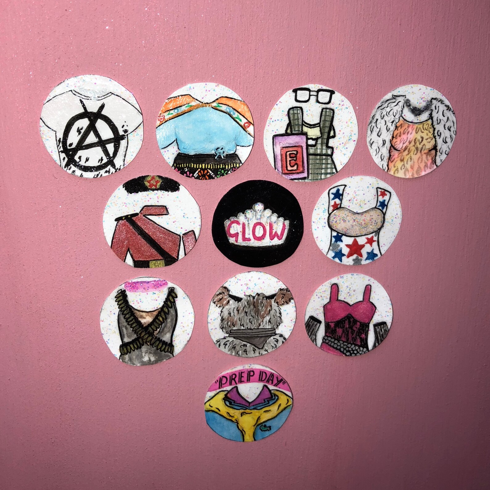 GLOW Iconic Outfit Pin Badge Collection | Etsy