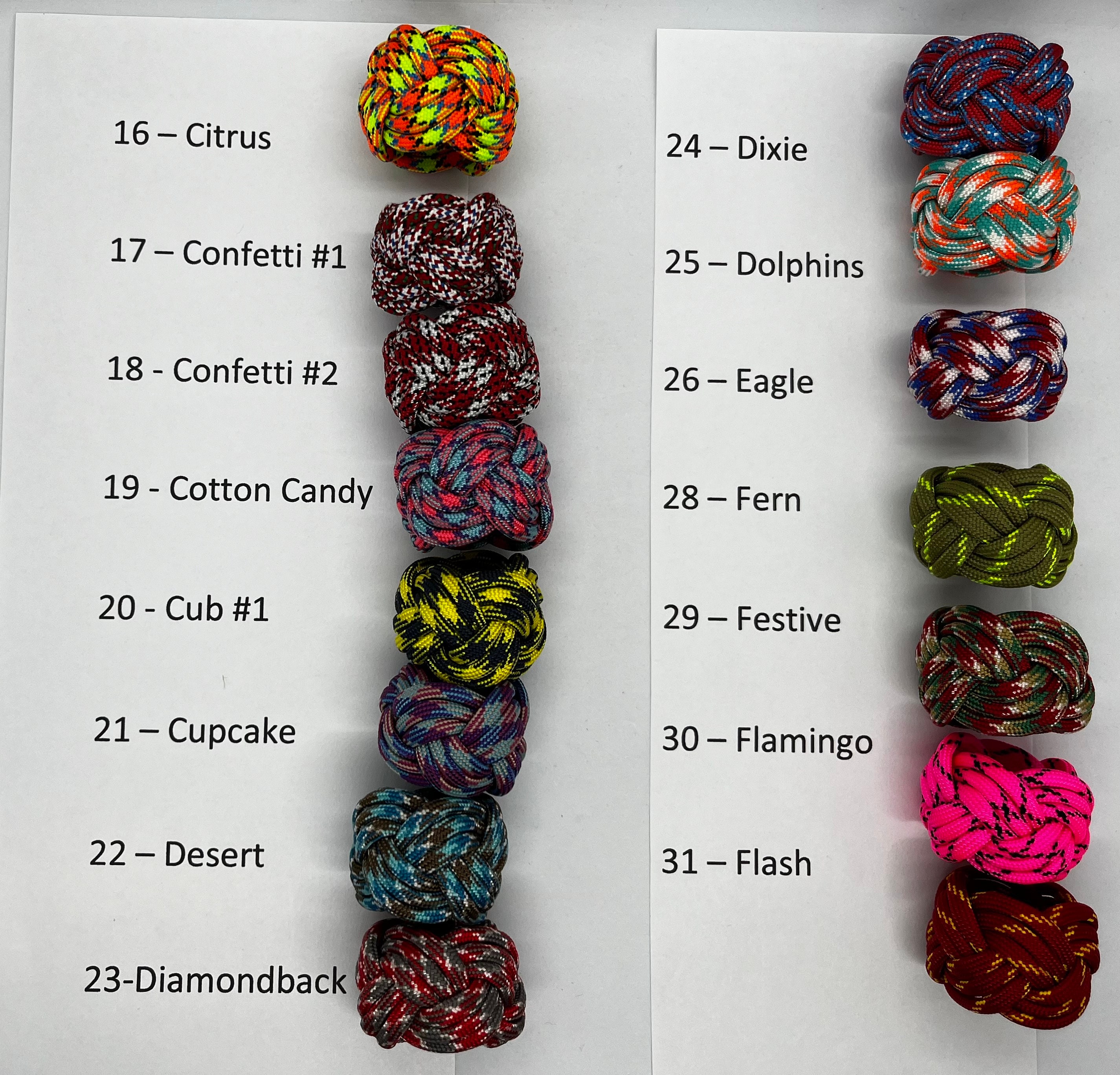 Colors #1 Thru #72 Scout Turk’s Head Woggle Paracord Neckerchief Slide ...