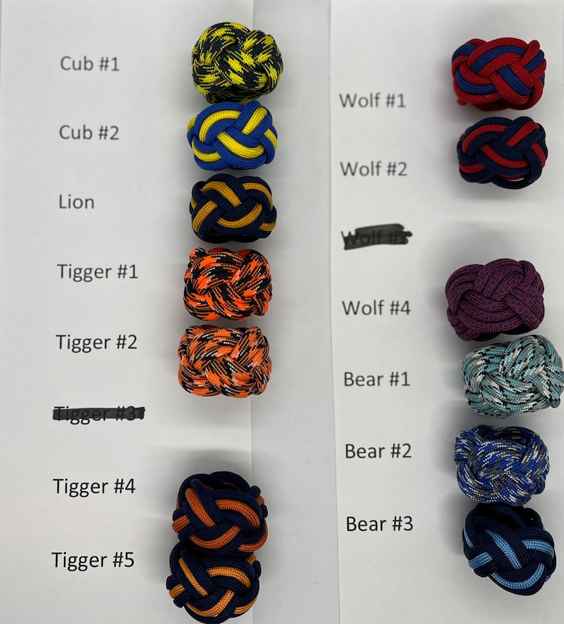 Cubby Scout Rank Turk’s Head Woggle Paracord Neckerchief Slides - Etsy