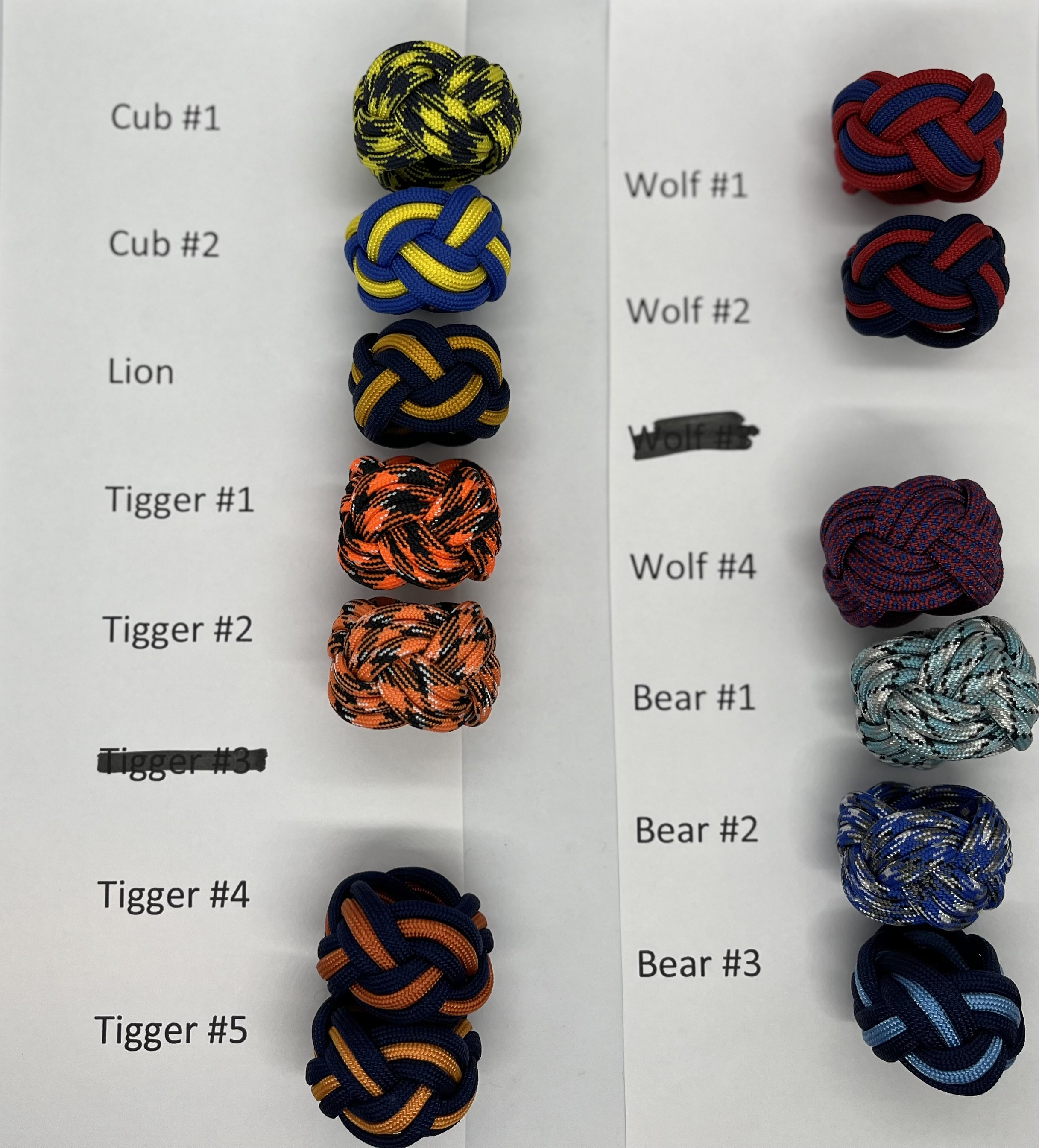 Cubby Scout Rank Turk’s Head Woggle Paracord Neckerchief Slides - Etsy