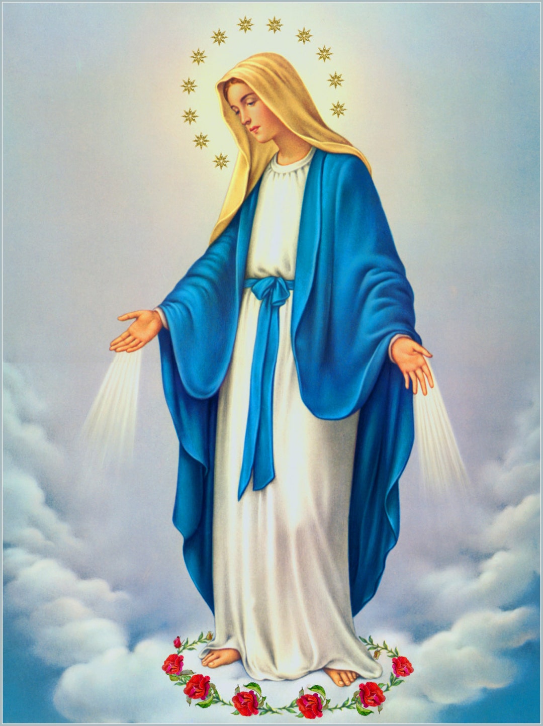 Our Lady Immaculate Conception of Mary PRINT Virgin Mary Print Catholic ...