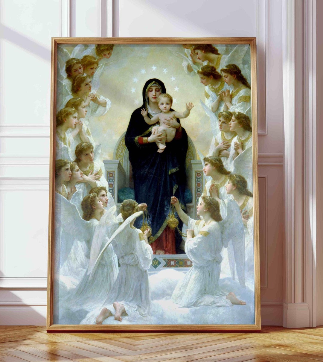Virgin Mary Print, Our Lady of the Angels, Catholic Prints Catholic ...