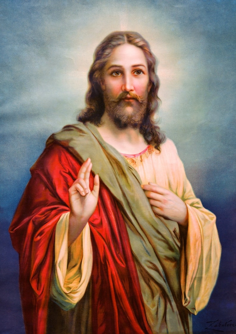 Jesus Print Catholic Prints Jesus Pictures Poster 12x17 Sacred Heart of ...