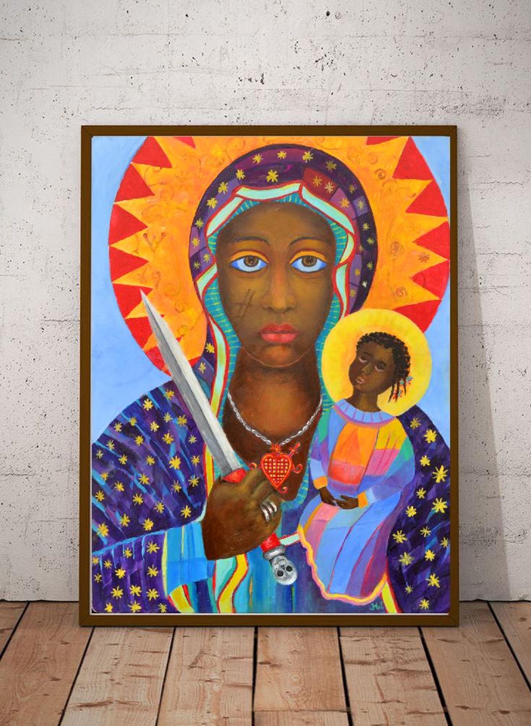 Buy Erzulie Dantor, Voodoo Art Haitian Voodoo Art Erzulie Dantor Veve ...
