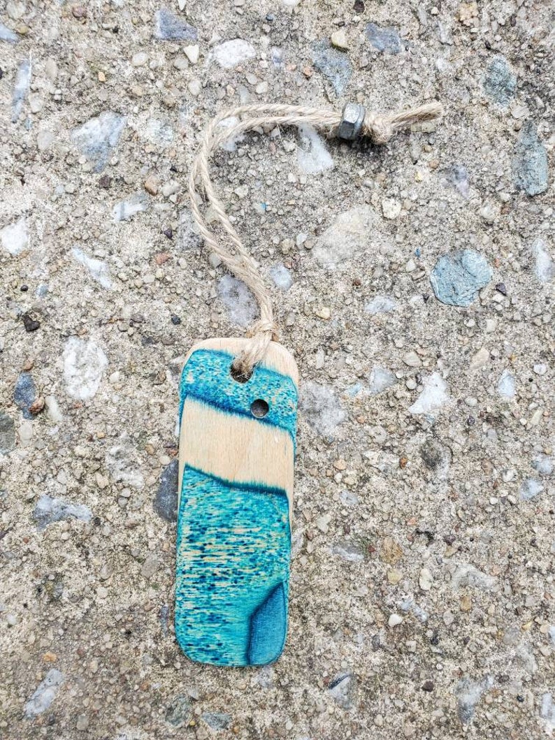 Wavy Blue Recycled Skateboard Bookmark - Etsy