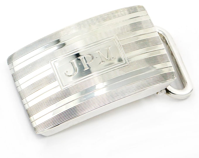 Tiffany & Co. Sterling Silver Engine-turned Slide Belt Buckle - Etsy