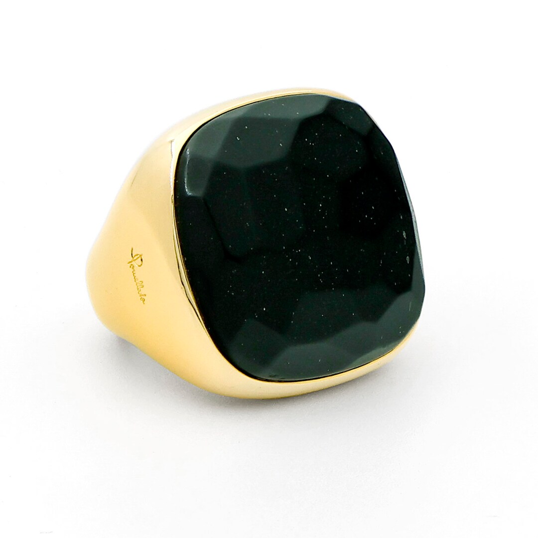 Pomellato Victoria 18k Yellow Gold Ring With Faceted Black Jet - Etsy