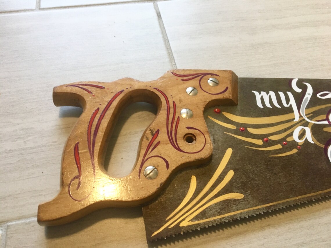 Hand Painted Sign, Pinstriped Saw, Antique - Etsy