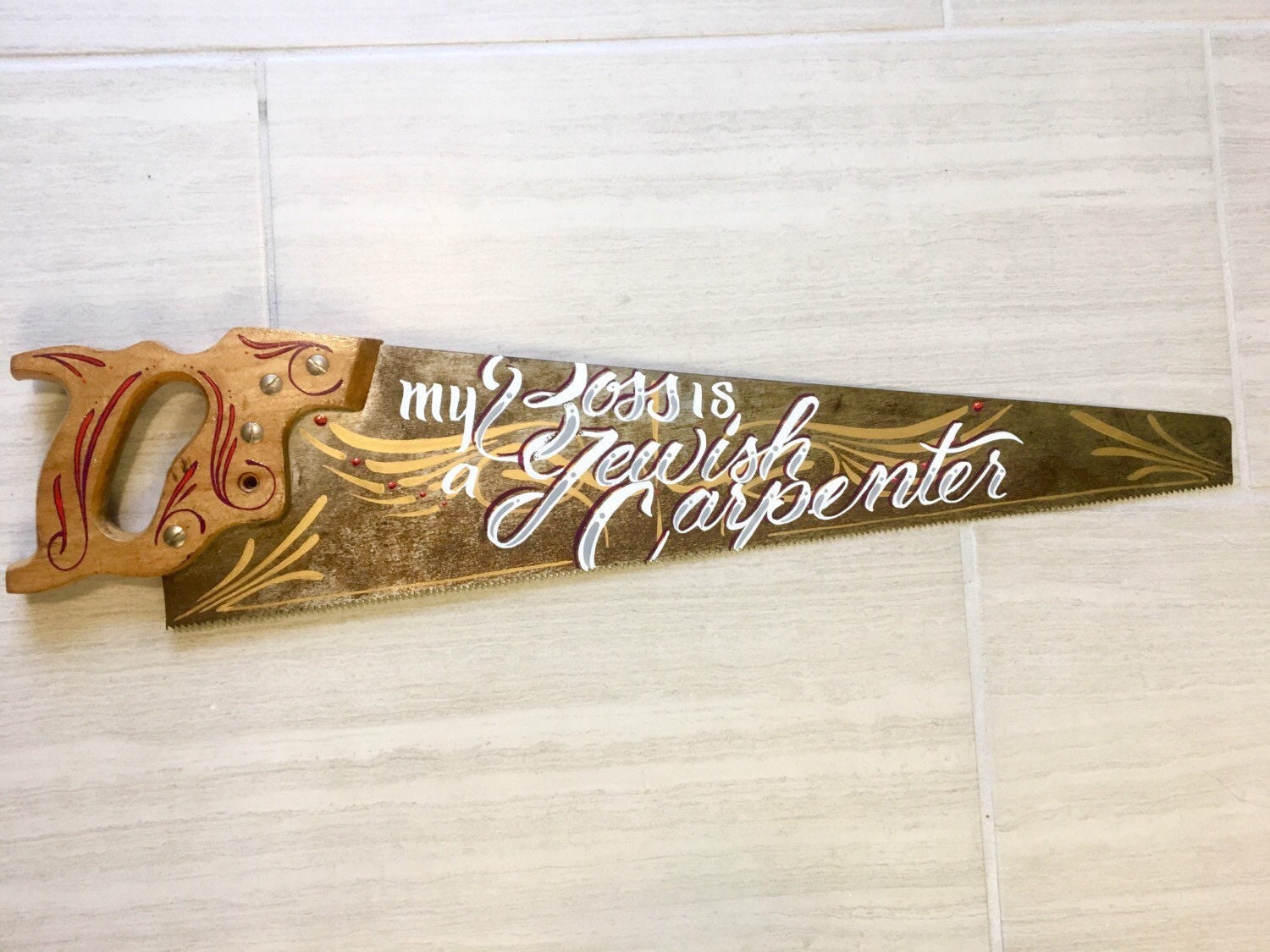 Hand Painted Sign, Pinstriped Saw, Antique - Etsy