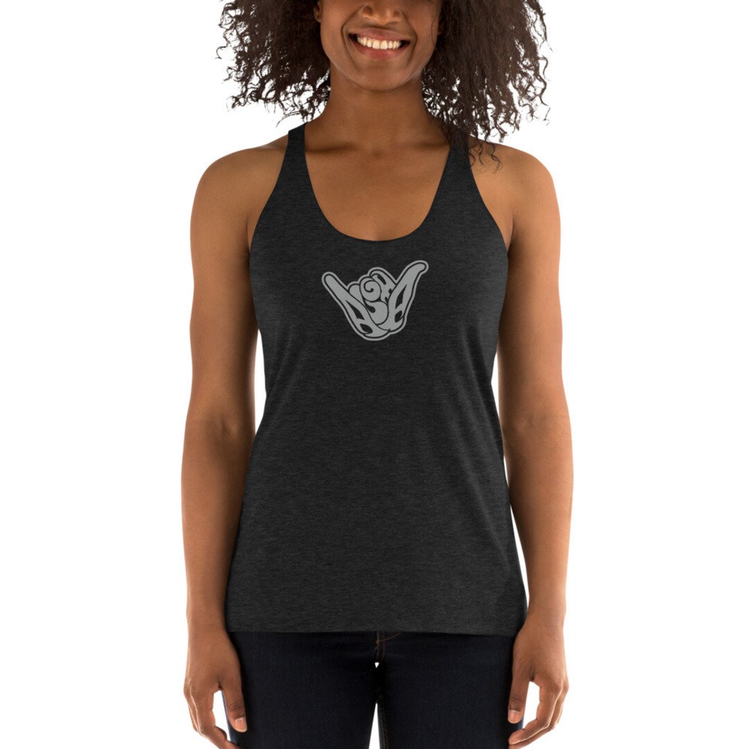 Women's Aloha Tank Shaka Tank Top, Hawaii Tank, Hawaiian Tank, Black ...