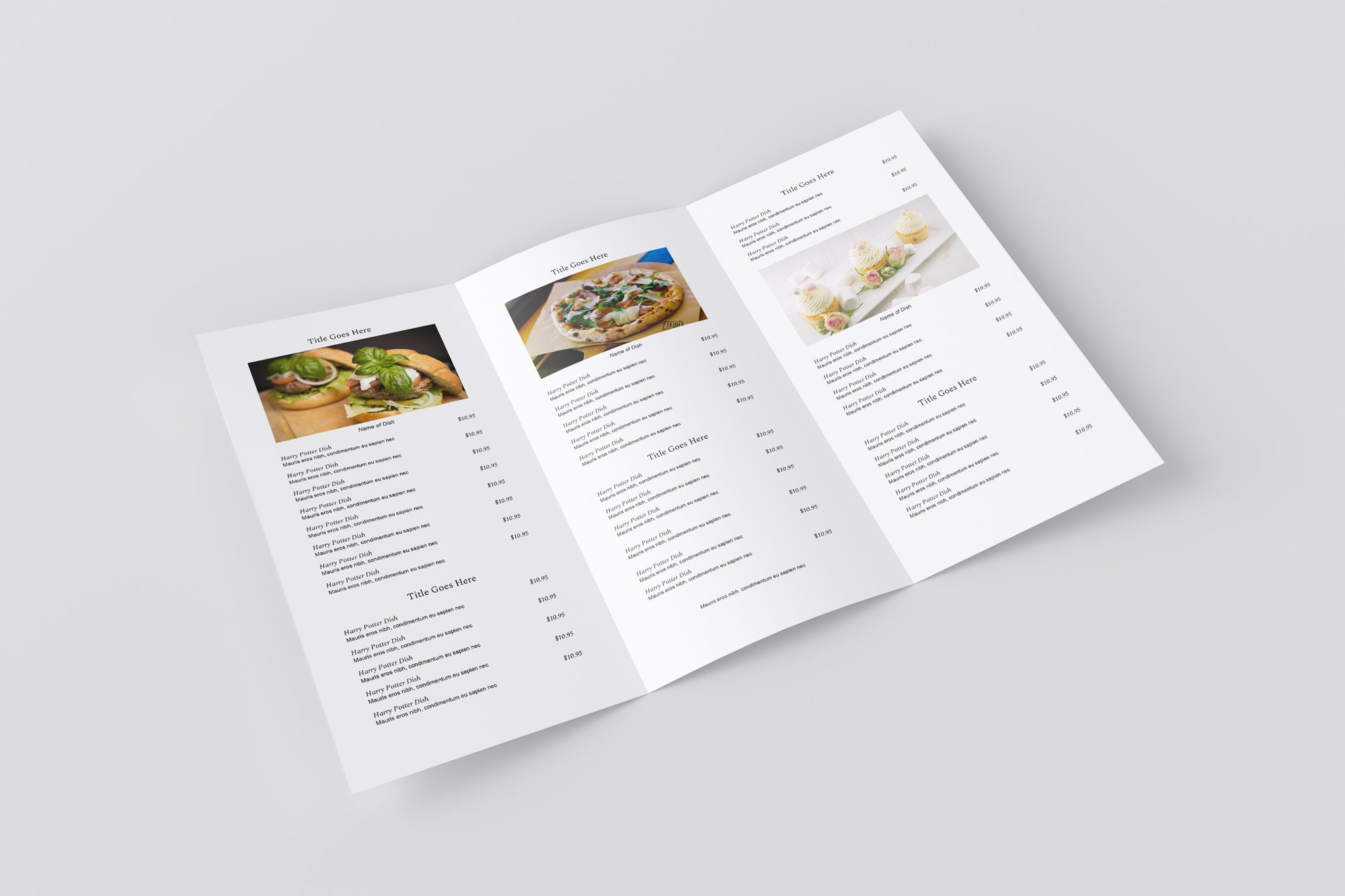 Restaurant Menu Template, Trifold Menu, Takeaway Menu, Catering Menu ...