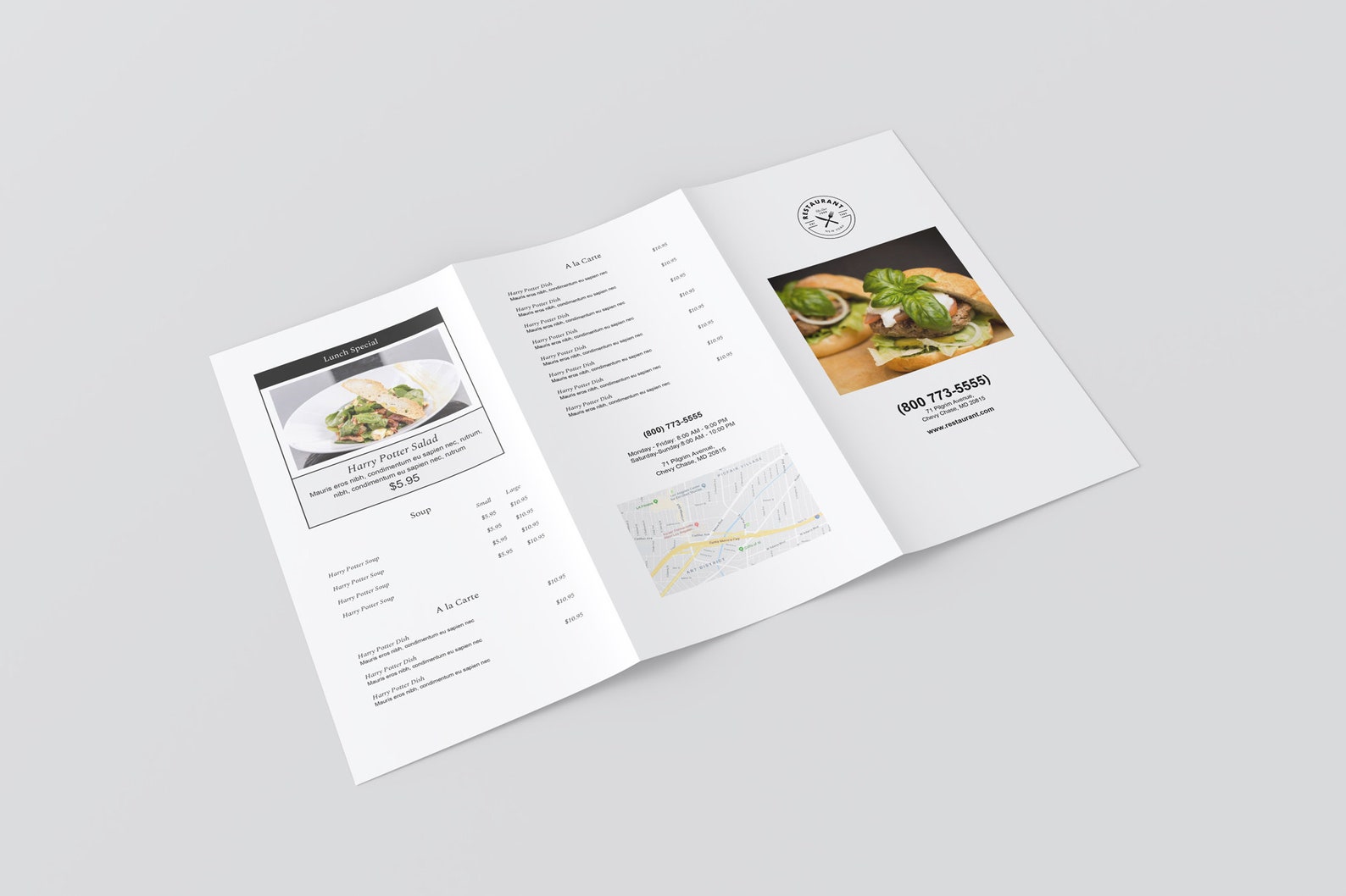 Restaurant Menu Template, Trifold Menu, Takeaway Menu, Catering Menu ...